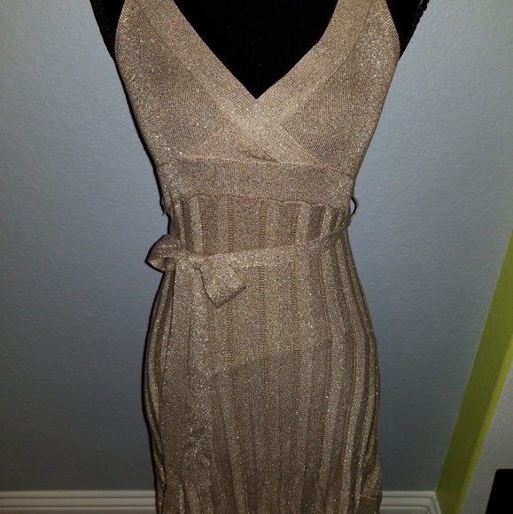 Mango | Dresses | Mng Sexy Gold Dress | Poshmark
